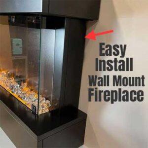 Wall-Mounted Electric Fireplace With Mantel (No Build-Out)